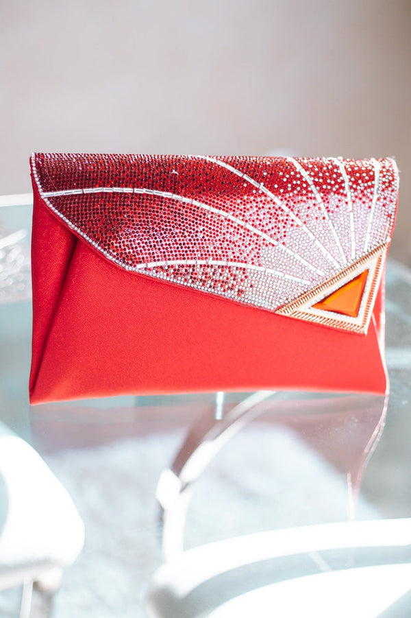 Slanted Rhinestone Fade Flap Clutch - Glitz & Ears Boutique