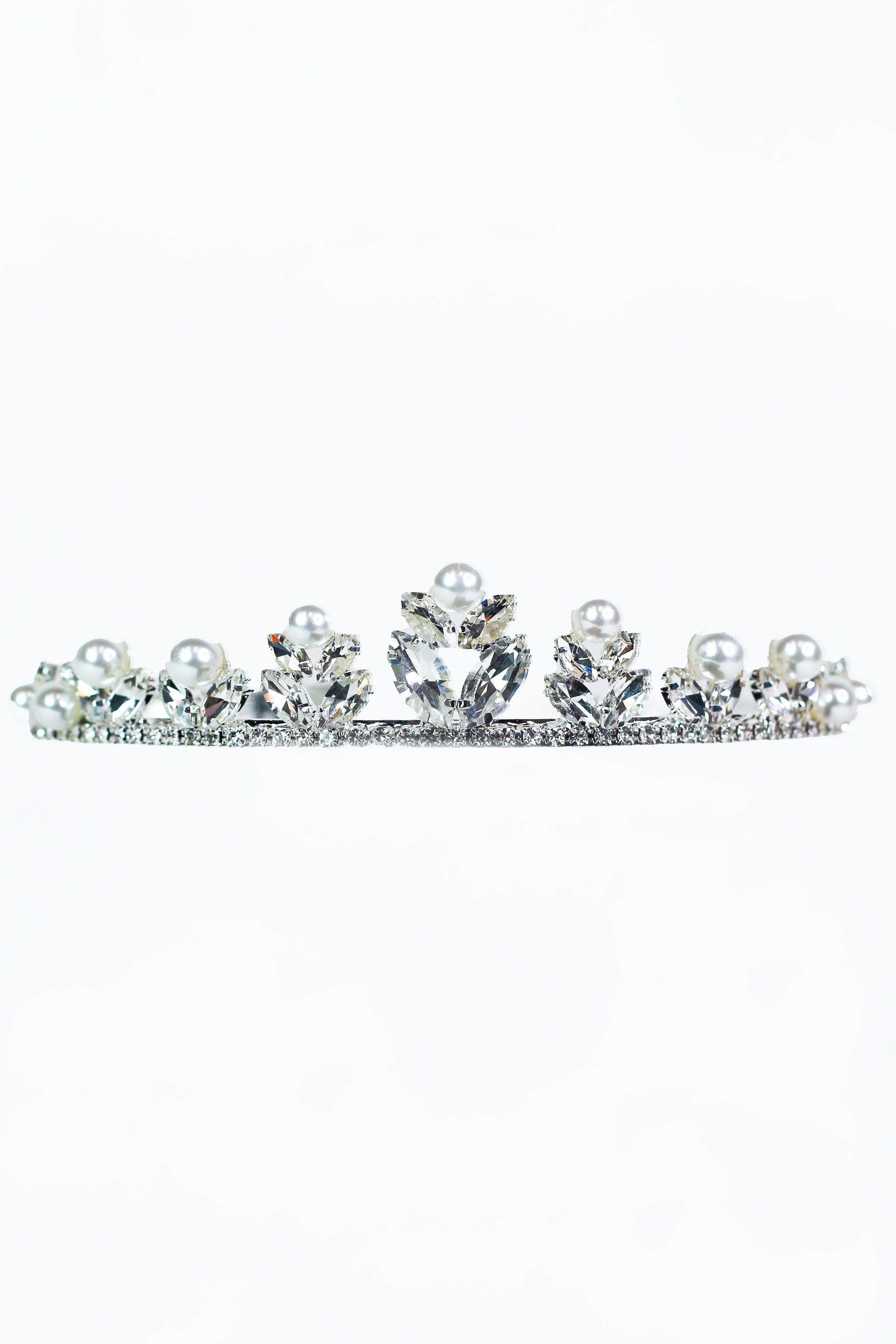 Pearl Top 2 Almond Row Tiara - Glitz & Ears Boutique